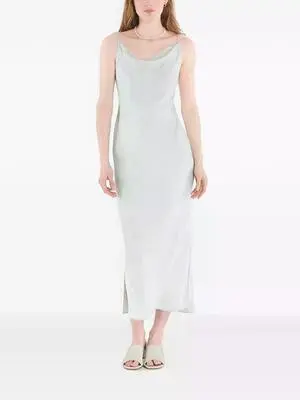 Calvin Klein Jacquard-pattern Cowl-neck Midi Dress - Grey