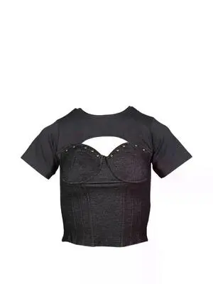 VIVAMUS Studded Panelled T-shirt - Grey