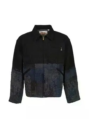 DEAR BORO Zip-fastening Patchwork Jacket - Black
