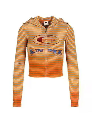 ANOMALIES DEPARTMENT Gradient Striped Zip-up Hoodie - Orange