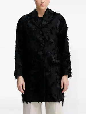 Sisley Fringed Jacquard Coat
