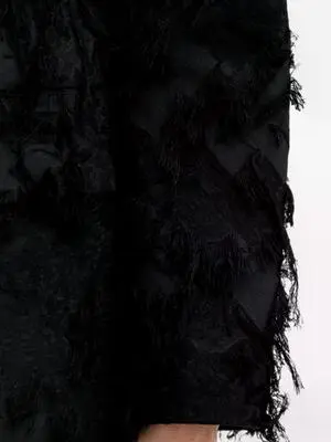 Sisley Fringed Jacquard Coat