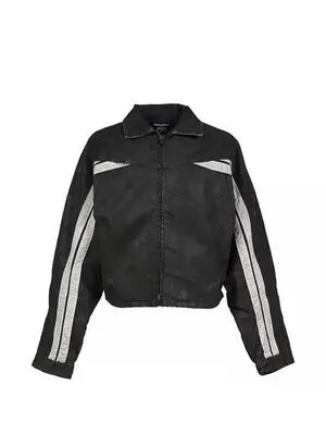 RRR123 Trappist Striped Trucker Jacket - Black