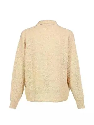 COOR Crochet-knit Open-collar Sweater