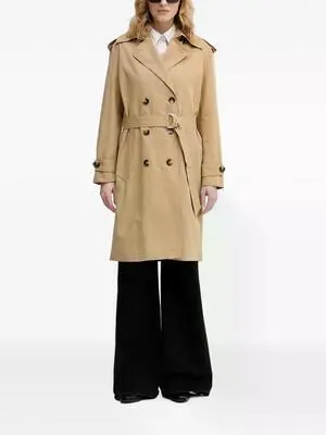 Sisley Double-breasted Belted Trench Coat - Neutrals