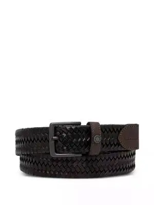 Paul & Shark Woven Leather Belt - Brown
