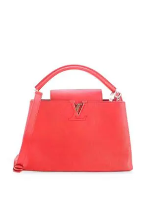 LOUIS VUITTON Capucines Bag Leather Pm Satchel - Red