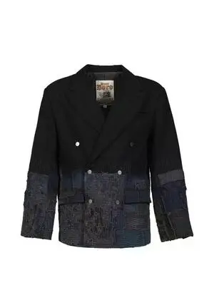 DEAR BORO Double-breasted Patchwork Blazer