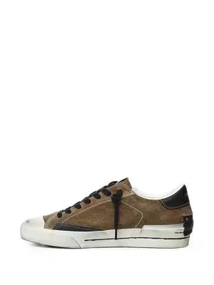 CRIME LONDON Midnight Distressed-effect Suede Sneakers