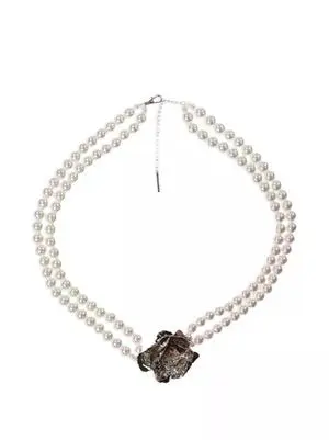 YELLOWSWALLOW Rose-detail Faux-pearl Belt - Neutrals