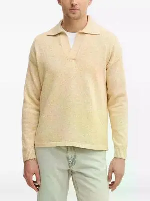 Sisley Marl-effect Polo-collar Sweater
