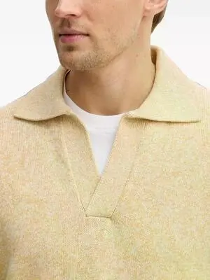 Sisley Marl-effect Polo-collar Sweater
