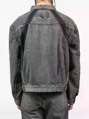 DEAR BORO Faded-effect Boxy Denim Jacket