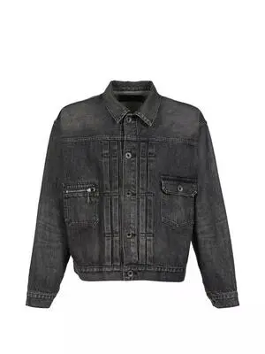 DAIRIKU Faded Box-silhouette Denim Jacket - Black