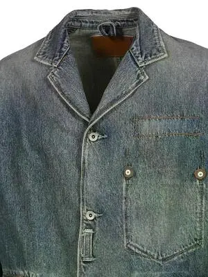 DAIRIKU Stitched Draping Denim Jacket