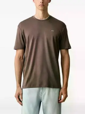 Paul & Shark Logo-plaque Layered-neck T-shirt - Brown