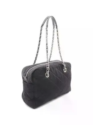 Prada Tessuto Impuntu Chain Shoulder Bag - Black