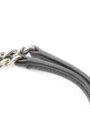 Prada Tessuto Impuntu Chain Shoulder Bag - Black