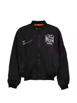 N.HOOLYWOOD Reversible Logo-print Bomber Jacket - Black