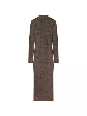 Patrizia Pepe Open-back Long-sleeve Midi Dress - Brown