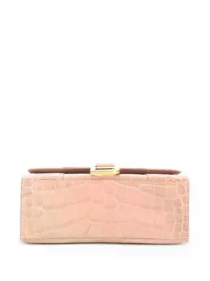 Balenciaga Croc Effect Embossed Leather Xs Satchel - Neutrals