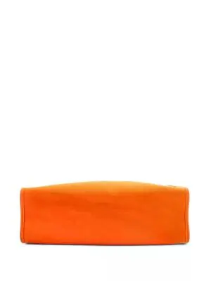 Hermès Herbag Zip Leather And Toile 31 Shoulder Bag - Orange