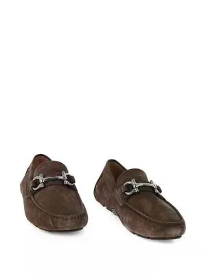 FERRAGAMO Suede Loafers Parigi With Front Bit