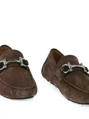 FERRAGAMO Suede Loafers Parigi With Front Bit