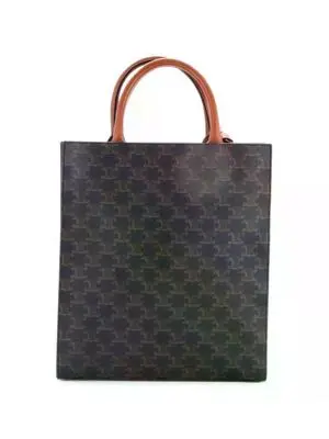 Celine Vertical Cabas Triomphe Coated Canvas Small Tote Bag