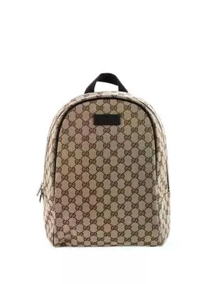 Gucci Zip Around Travel Gg Canvas Backpack - Brown