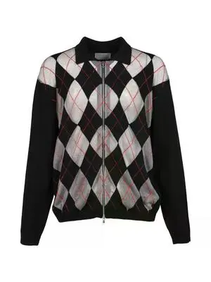 CEDARWOOD Cities Argyle Zip-up Cardigan