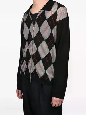 CEDARWOOD Cities Argyle Zip-up Cardigan