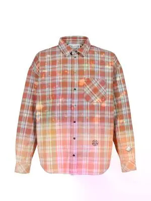 EL CONDUCTORH Bleached Check-print Shirt - Red