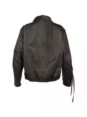 UNDER THE SIGN Dustborn Light Patchwork Waxed-effect Bomber Jacket