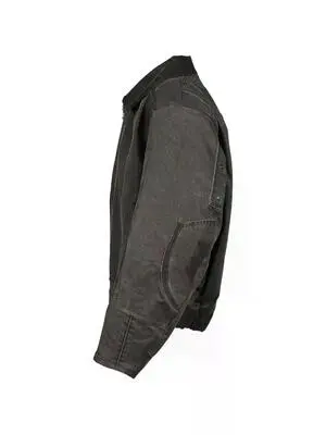 UNDER THE SIGN Dustborn Light Patchwork Waxed-effect Bomber Jacket