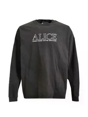 N.HOOLYWOOD Logo-print Washed-effect Long-sleeve T-shirt