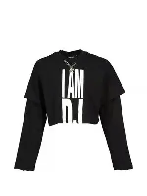 FINE CHAOS FINE CHAOS Layered Design Cropped T-Shirt