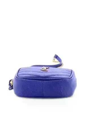 Saint Laurent Lou Camera Bag Matelasse Chevron Leather Baby Crossbody Bag - Blue