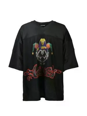 INTODUSK Graphic-print V-neck T-shirt - Black
