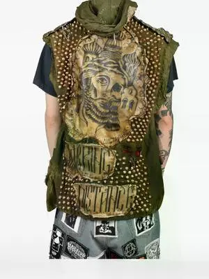 MARKING DISTANCE Gulag Patchwork Studded Gilet