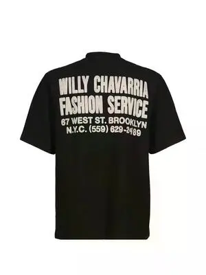 WILLY CHAVARRIA Fashion Services Logo-print Cotton T-shirt - Black