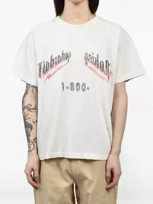 NO BISHOP NO KING Graphic-print T-shirt - Neutrals