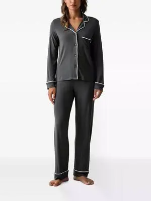 Dkny Piped-trim Pajamas - Grey