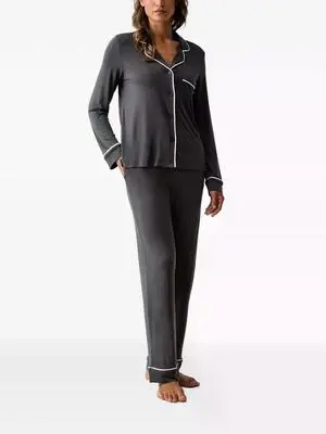 Dkny Piped-trim Pajamas - Grey