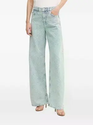 Sisley Distressed Wide-leg Jeans - Blue