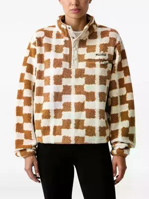 Columbia Helvetia Checkerboard Fleece Sweater - Brown