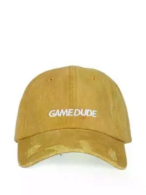 CAPTURE GALLERY Distressed Embroidered Baseball Cap - Yellow