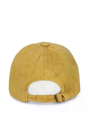 CAPTURE GALLERY Embroidered Distressed Baseball Cap - Yellow