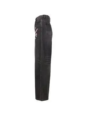 BOSSUP Swarovski Crystal-embellished Baggy Jeans