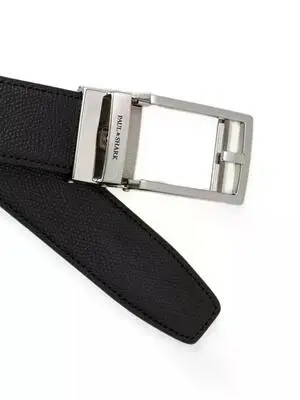 Paul & Shark Grained-leather Buckle Belt - Black